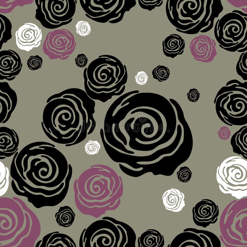 Vector Seamless Grunge Rose Pattern Stock Vector - Illustration of ...
