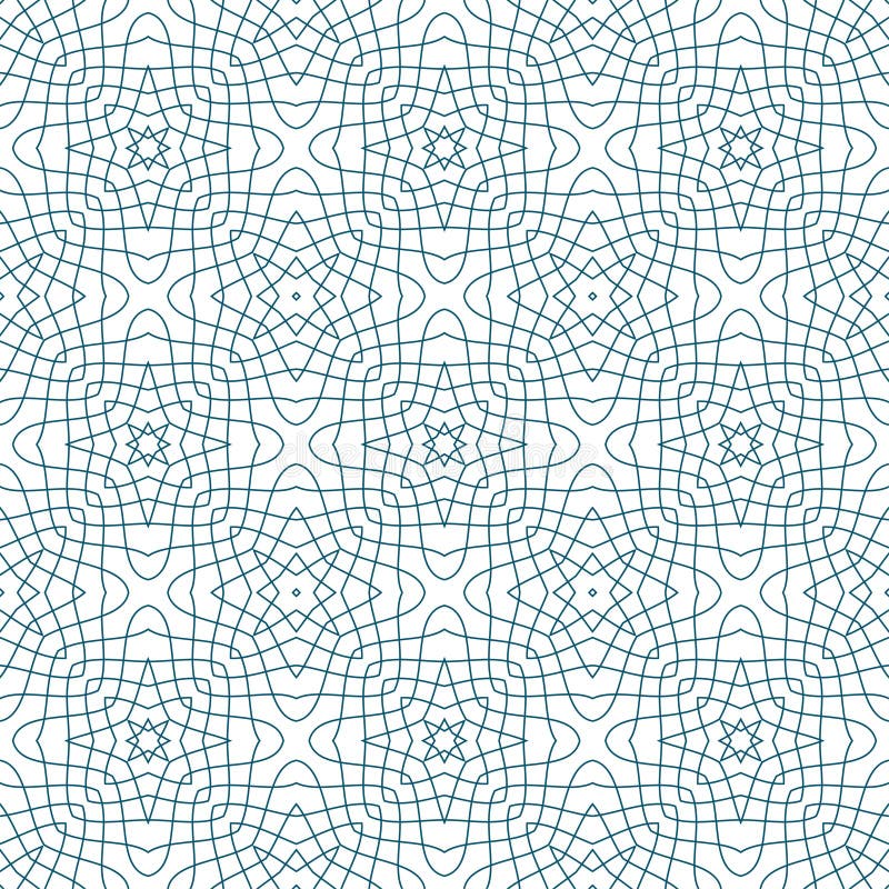 Seamless Blue Retro Pattern Background Stock Vector - Illustration of ...