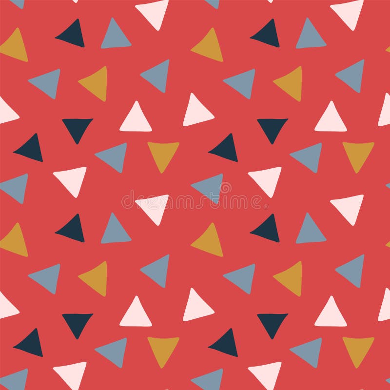 Vector Seamless Hand Drawn Geometrical Pattern with Colourful Triangles ...