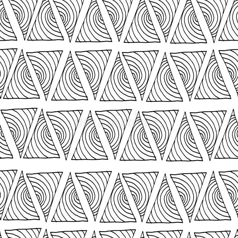 Vector Seamless Hand Drawn Triangle Pattern. Stock Vector ...