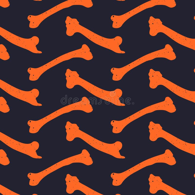 Vector Seamless Horror Pattern for Helloween. Animal or Human Bones ...
