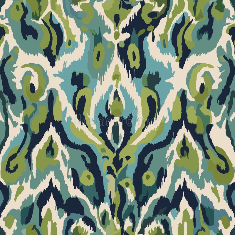 Vector Seamless Ikat Ogee Ethnic Pattern Stock Vector - Illustration of ...