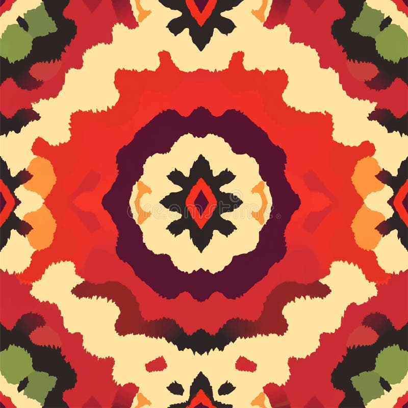 Vector Seamless Ikat Ogee Ethnic Pattern Stock Vector - Illustration of ...