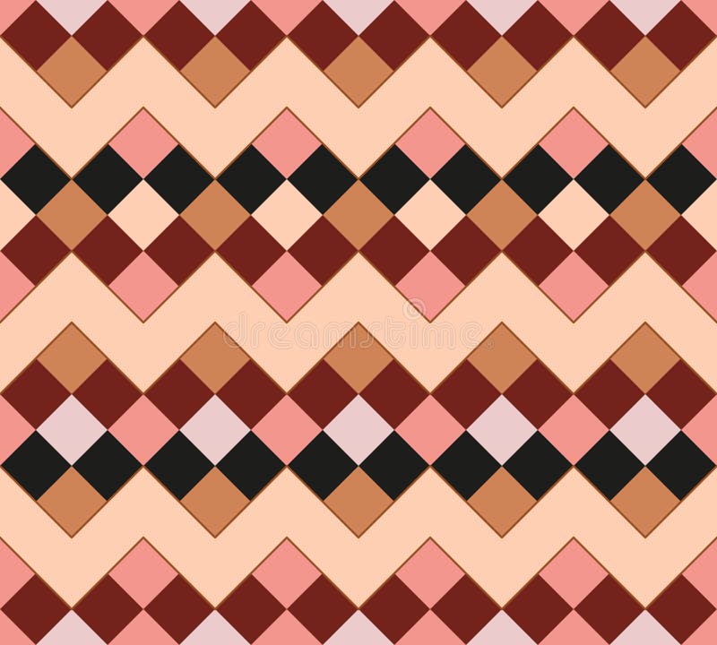 Vector, Seamless, Image in the Form of Squares in Brown and Pink Tones ...