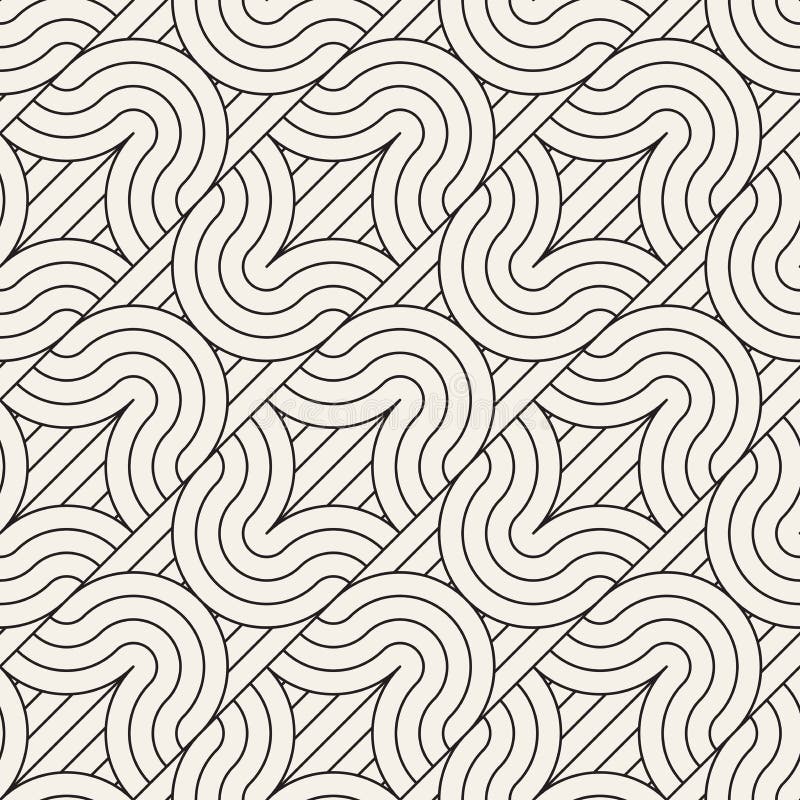 Vector Seamless Interlacing Lines Pattern. Modern Stylish Abstract ...