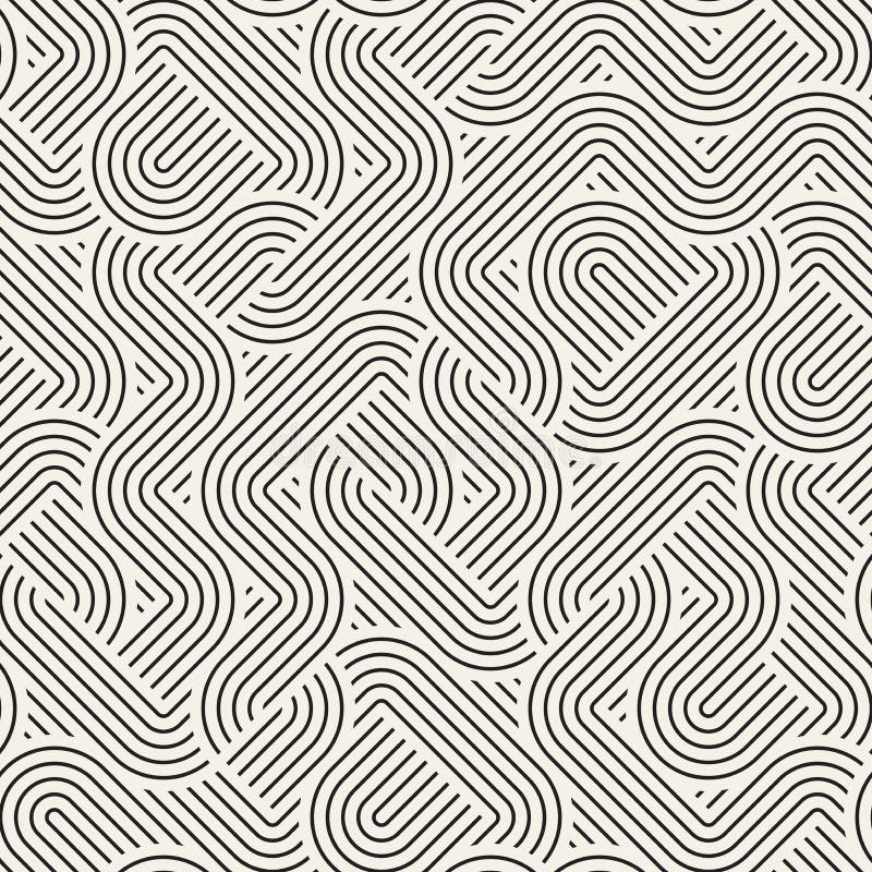 Seamless Irregular Lines Vector Mosaic Pattern. Abstract Chaotic ...