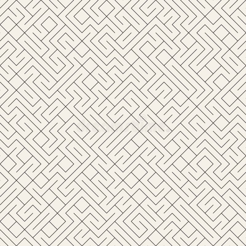 Vector Seamless Irregular Lines Grid Pattern. Trendy Monochrome Texture ...