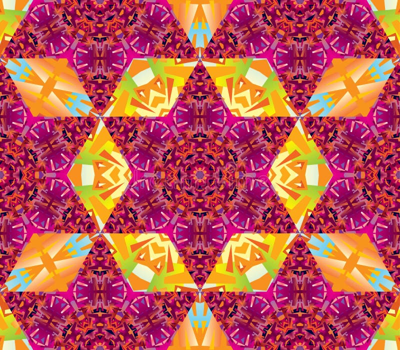 Vector Seamless Kaleidoscope Pattern Stock Vector - Illustration of ...