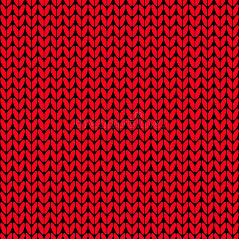 Vector Seamless Knit Pattern. Red Knitted Background Stock Photo ...