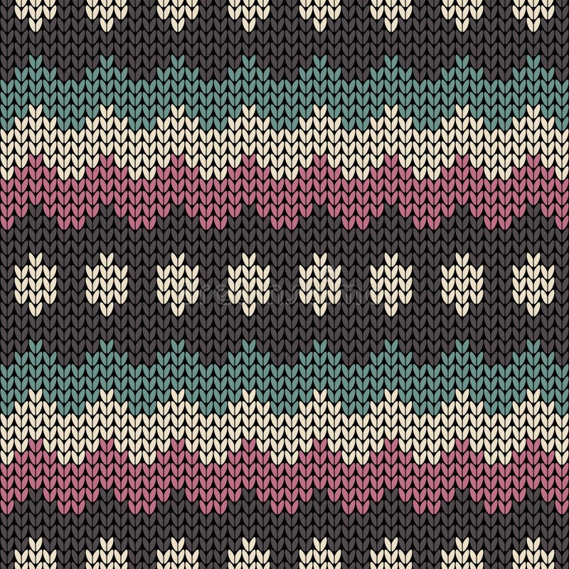 Vector Seamless Knit Pattern with Zigzag Stripes. Knitted Background Stock Vector - Illustration ...