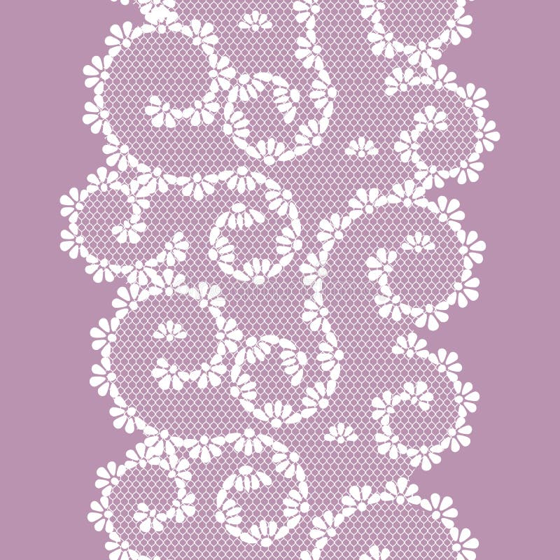 Seamless Lace Braid, Lilac and White Color Stock Illustration ...