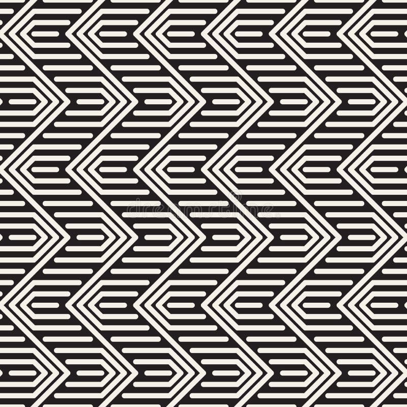 Vector Seamless Lattice Pattern. Geometric Striped Zigzag Lines ...
