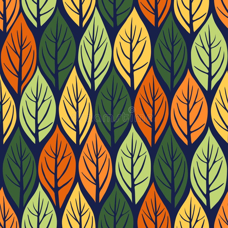 Vector Seamless Leaf Pattern Stock Vector - Illustration of modern ...