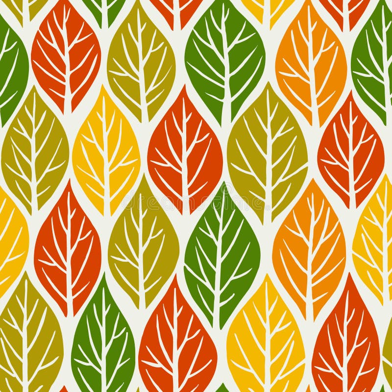 Vector Seamless Leaf Pattern Stock Vector - Illustration of flower ...