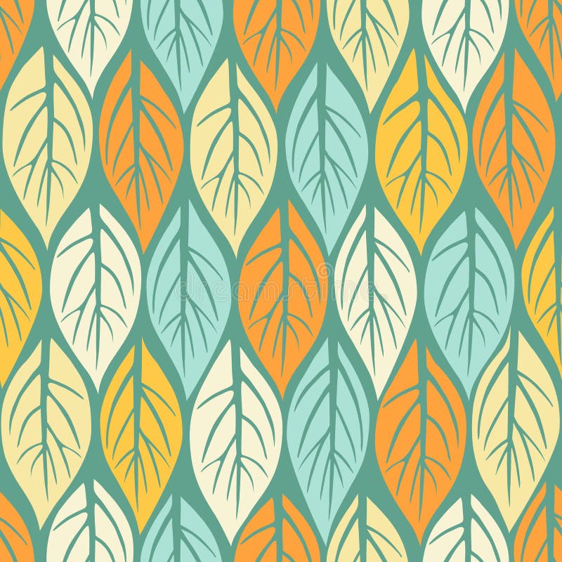 Vector Seamless Leaf Pattern Stock Vector - Illustration of fall ...