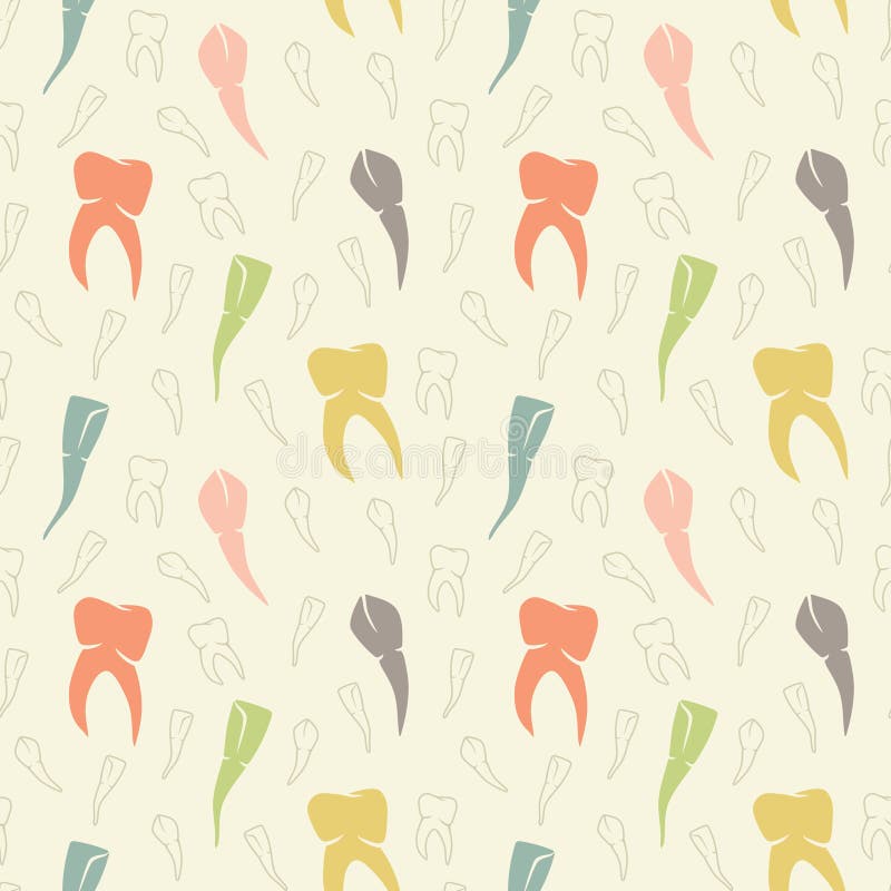 Vector Seamless Light Colorful Teeth Pattern Stock Vector ...