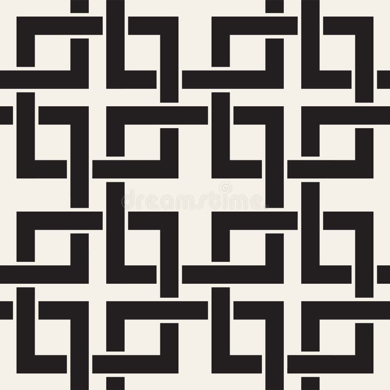 Vector Seamless Black and White Diagonal Maze Lines Geometric Pattern ...