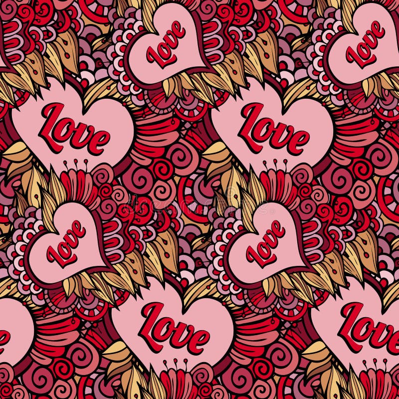 Vector Seamless Love Pattern Stock Vector - Illustration of amour ...