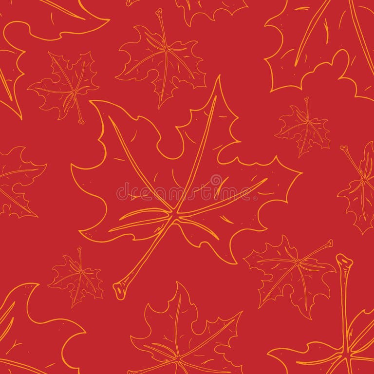 Maple Leaf Seamless Pattern. Vector of a Seamless Maple Leaf Pattern ...