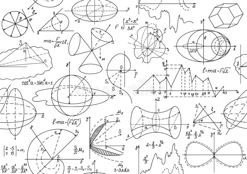 Math Pattern with Cool Symbol and Geometric Volume Stock Vector ...