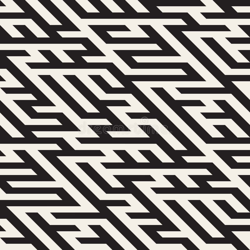 Vector Seamless Maze Diagonal Line Geometric Irregular Pattern Stock ...