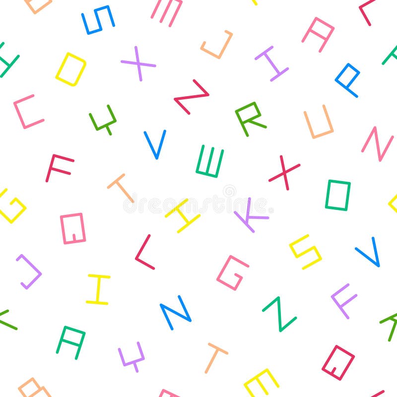 Seamless Pattern Simple Letters Background Stock Illustrations – 1,116 ...