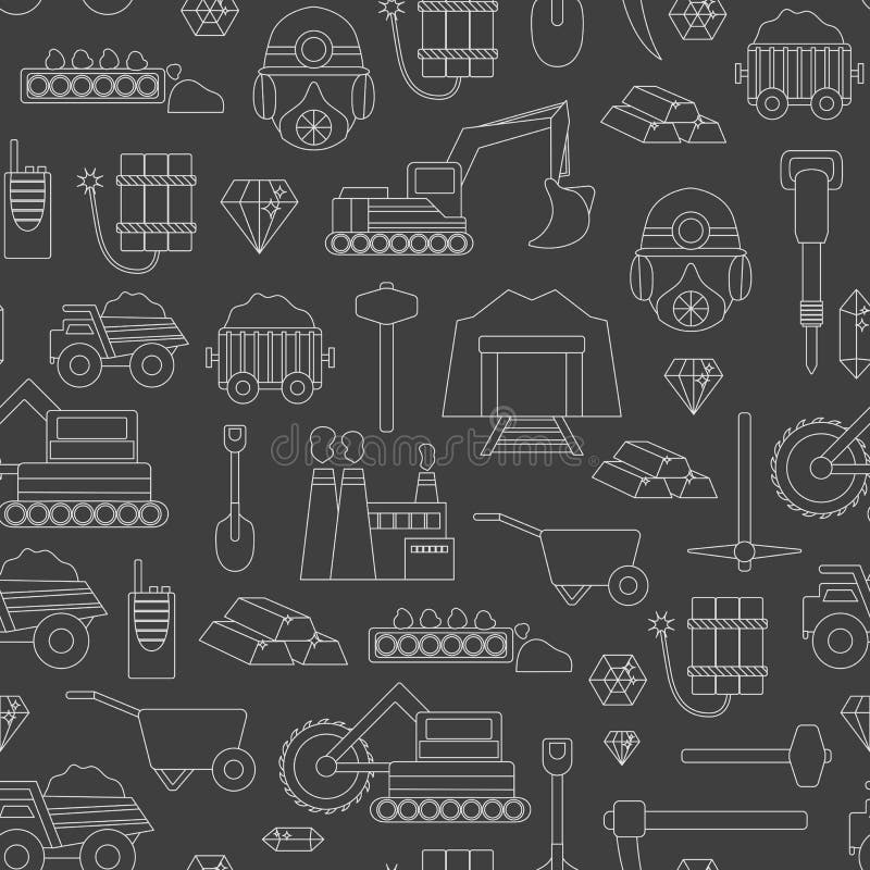 Vector Seamless Mining Background Stock Vector - Illustration of mining ...