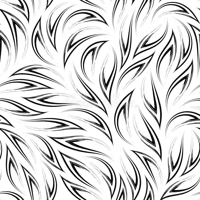 Vector Seamless Monochrome Pattern Stylized Flame or Fire.Seamless ...