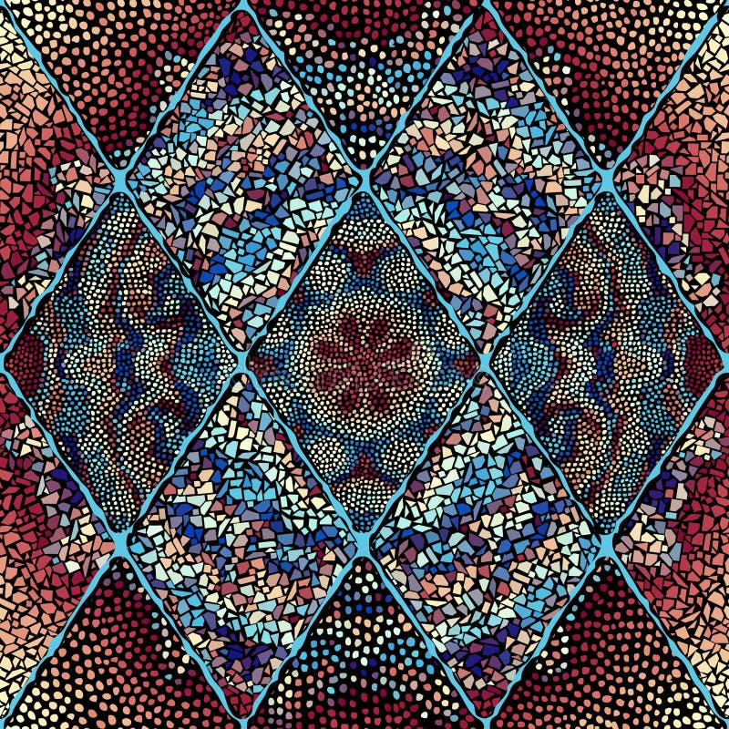 Vector Seamless Mosaic Art Pattern. Art Background. Stock Vector ...