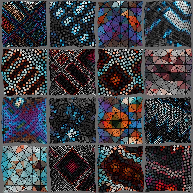 Vector Seamless Mosaic Art Pattern. Art Background. Stock Vector ...
