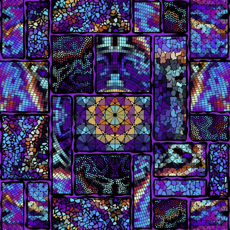 Vector Seamless Mosaic Art Pattern. Art Background. Stock Illustration ...
