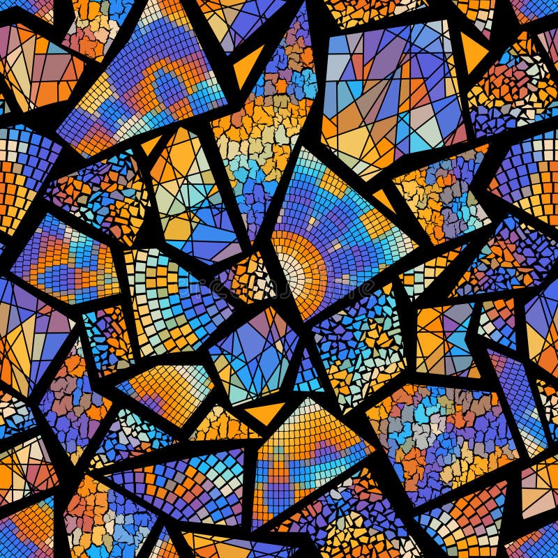 Vector Seamless Mosaic Art Pattern. Art Background. Stock Vector ...