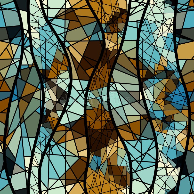 Vector Seamless Mosaic Art Pattern. Art Background. Stock Vector ...