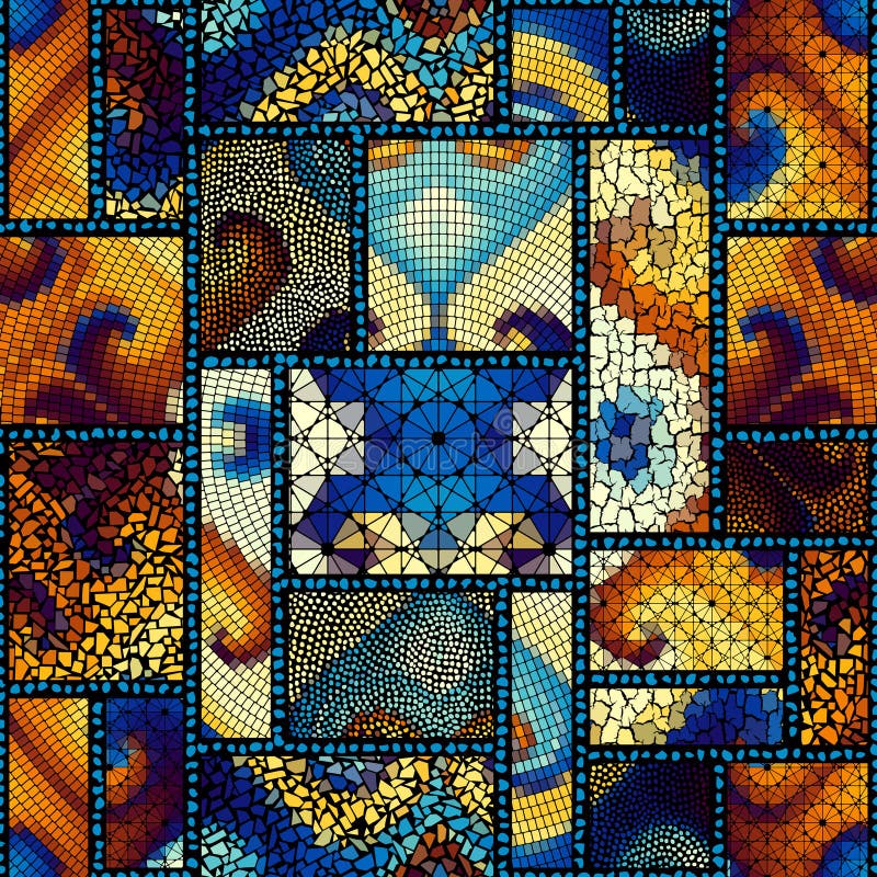 Vector Seamless Mosaic Tile Pattern. Ceramic Tiles Background Stock ...