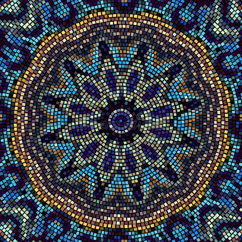 Vector Seamless Mosaic Tile Pattern. Ceramic Tiles Background. Mandala ...