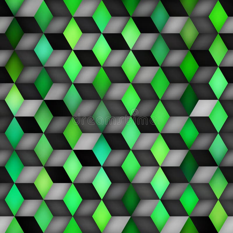 Vector Seamless Multicolor Gradient Cube Shape Rhombus Grid Geometric ...