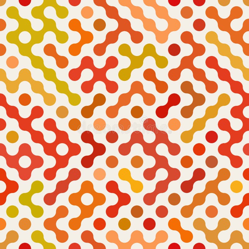 Vector Seamless Multicolor Red Orange Rounded Circular Shape Irregular ...