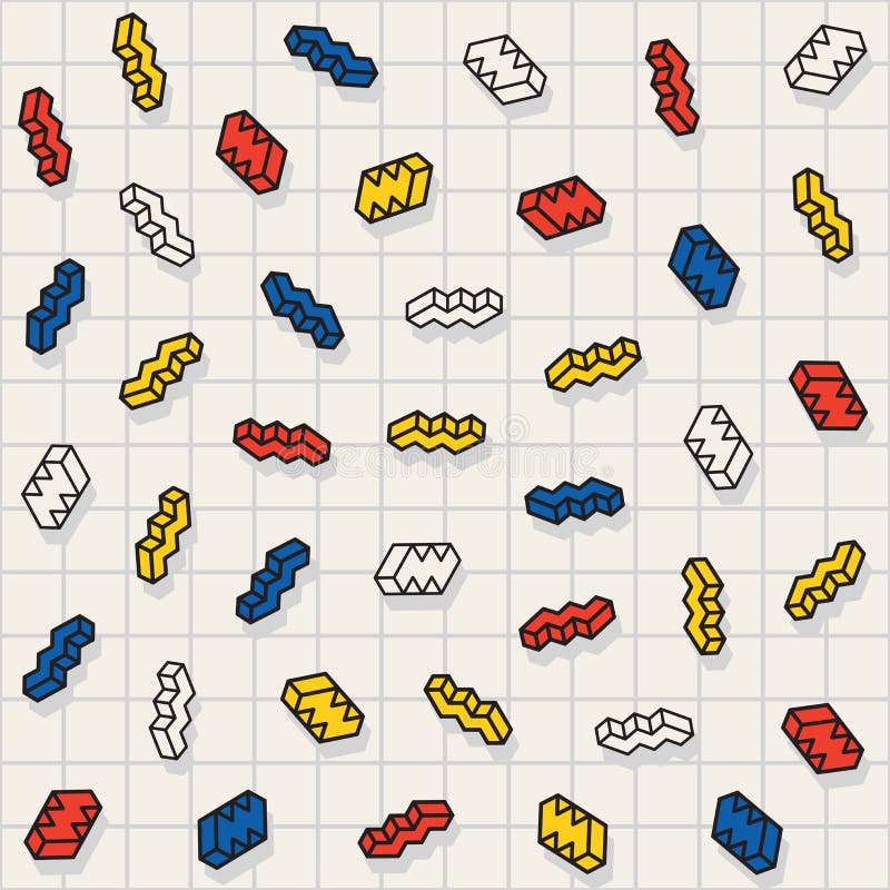 Vector Seamless Multicolor Scattered ZigZag Shapes Pattern Stock Vector ...