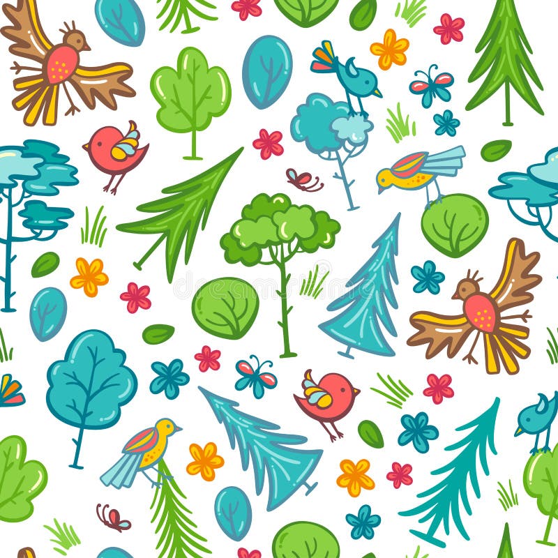 Seamless nature pattern. stock illustration. Illustration of ornate ...