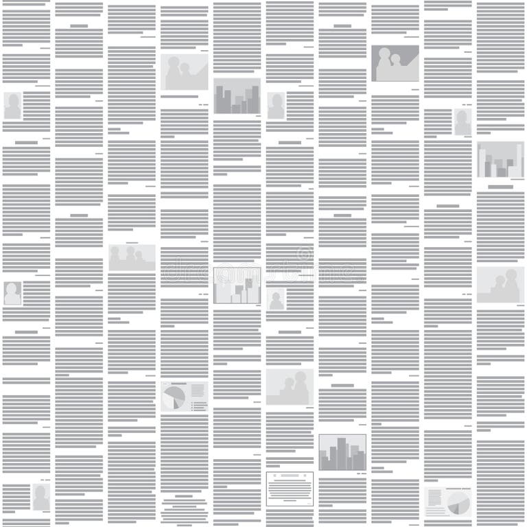 Vector Seamless Newspaper Pattern - Abstract Monoc Stock Vector ...