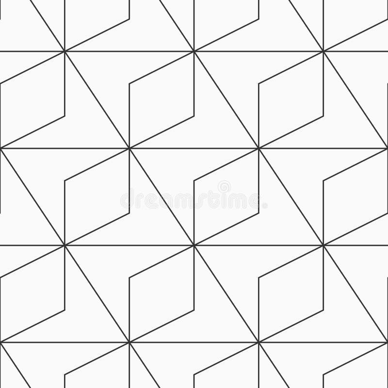 Vector Seamless Outline Geometric Pattern. Repeating Geometric Tiles ...