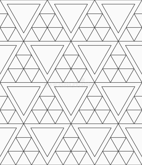 Vector Seamless Outline Triangles Pattern. Geometric Pattern. Mosaics ...