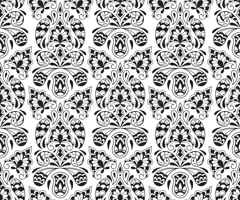Vector Seamless Paisley Pattern Stock Vector Illustration Of Black