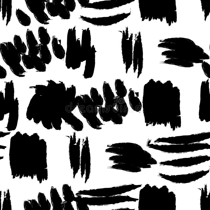 Vector Seamless Pattern. Abstract Background with Brush Strokes. Ink ...