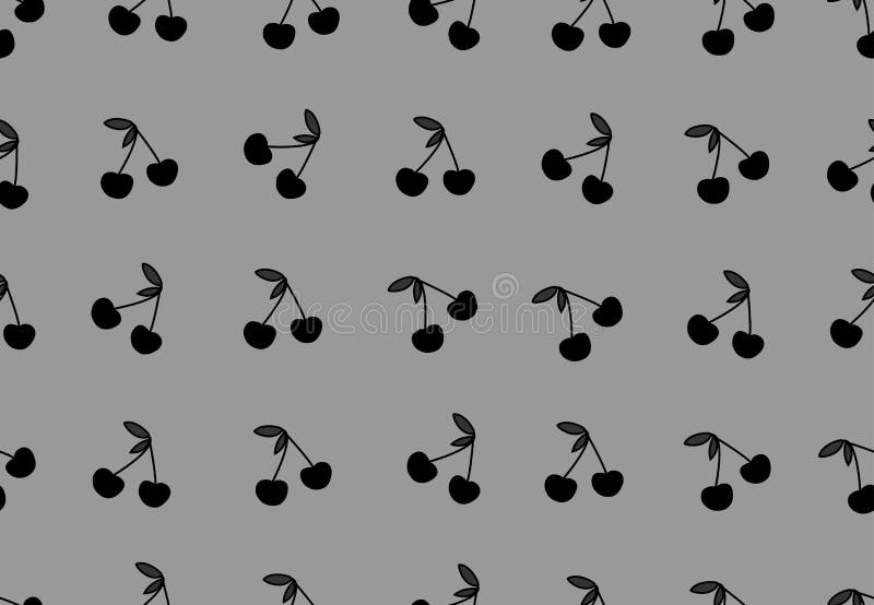 Vector Seamless Pattern with Abstract Black Cherries. Stock Vector ...
