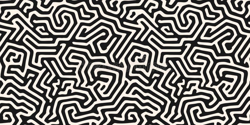 Seamless Monochrome Organic Maze Pattern Stock Illustrations – 3,812 ...