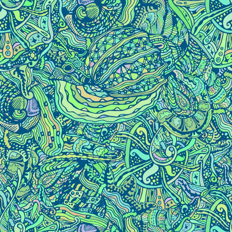 Vector Seamless Pattern with Abstract Shells. Stock Vector ...