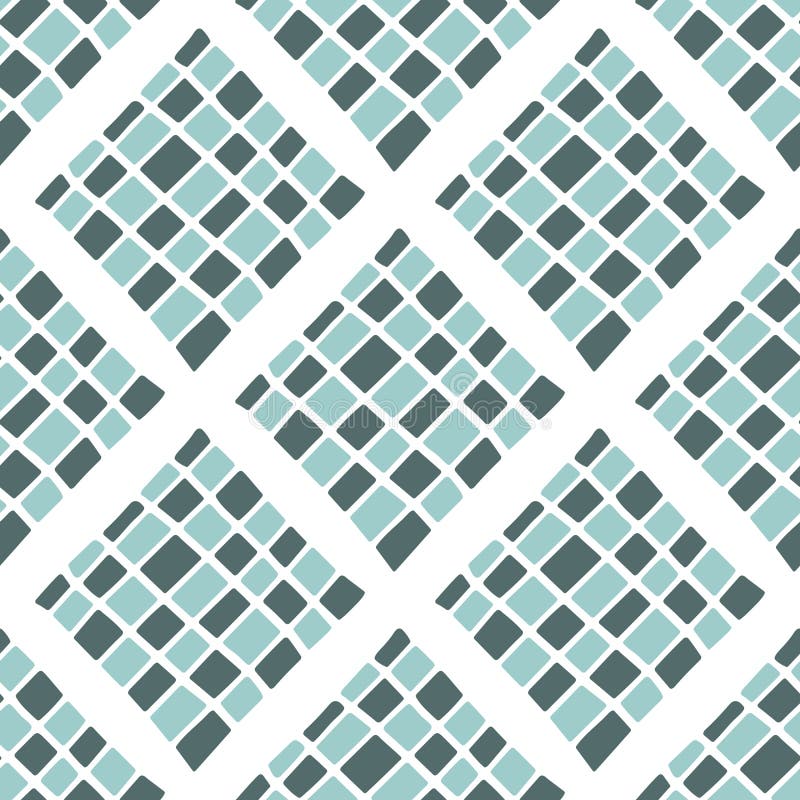 Vector Seamless Pattern with Abstract Square, Rhombus on White ...