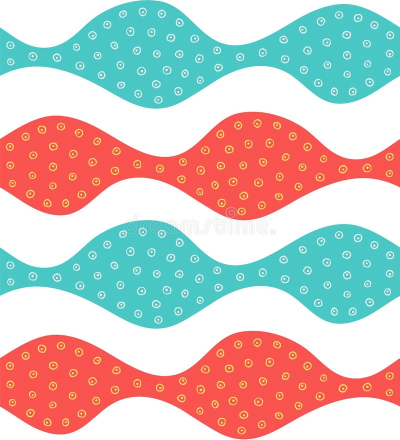 Vector Seamless Pattern with Abstract Textured Waves. Curve Shapes with ...