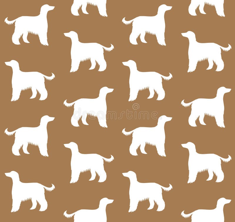 Vector Seamless Pattern of Afghan Hound Silhouette Stock Vector ...